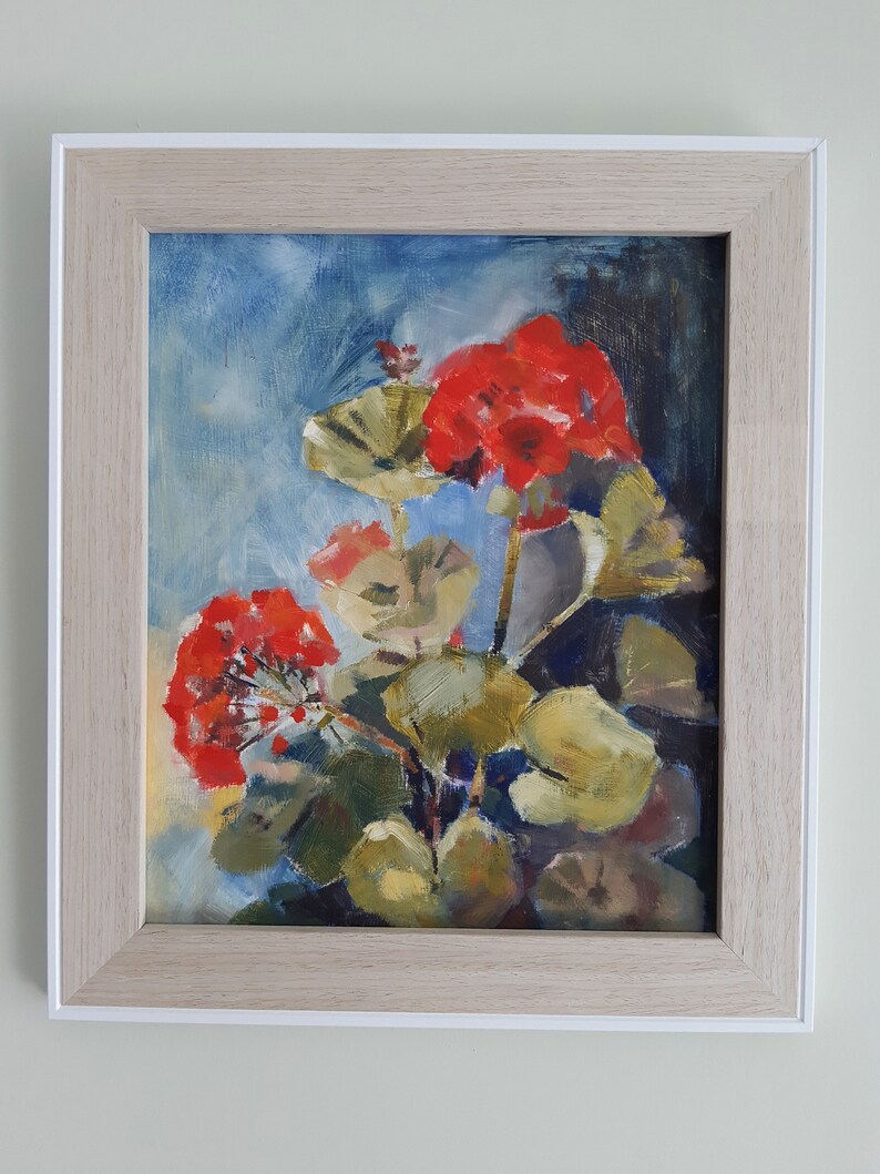 Geranium Oil Painting - Etsy