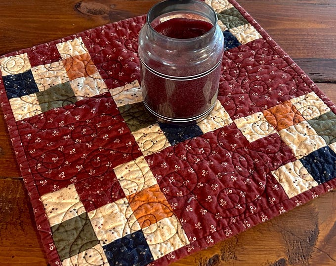 Mini Quilt Nine Patch Tablerunner 16 X 16” - Etsy