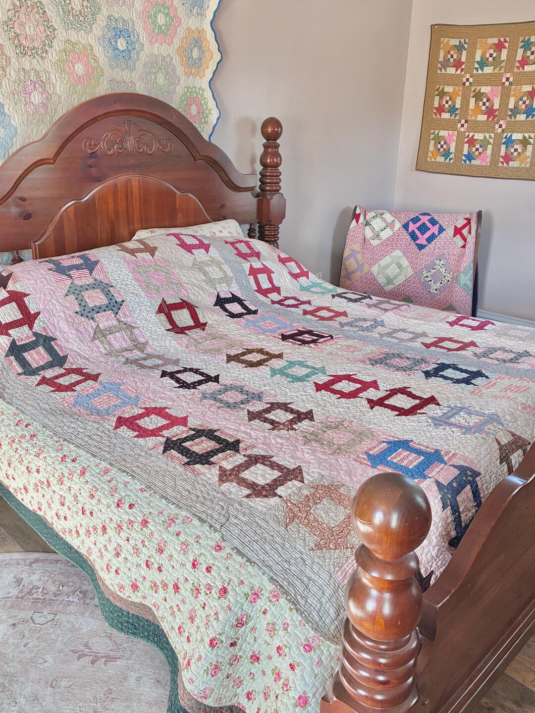 Vintage Old Queen Size Patchwork Quilt, Traditional 77 X 90” - Etsy