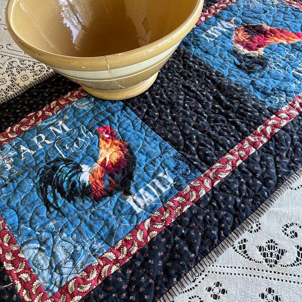 Rooster Table Runner - Etsy