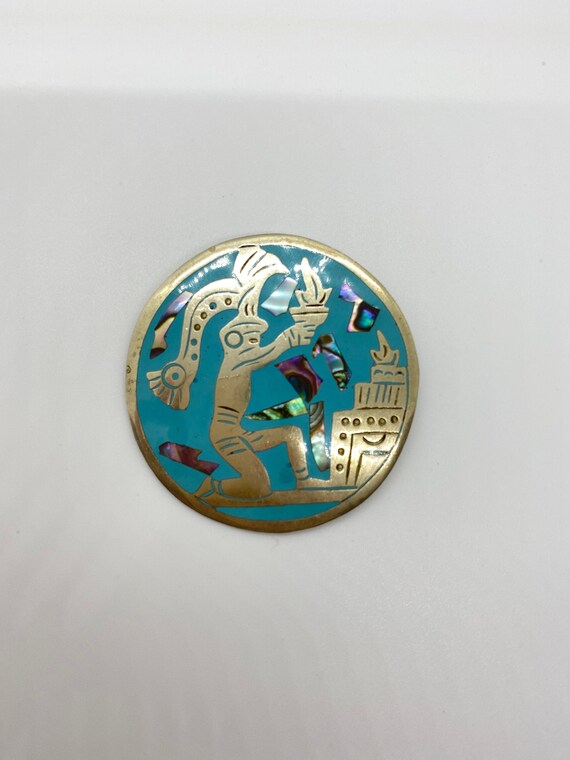 Vintage 1970s Mexican Aztec Warrior Pin Pendant | Etsy