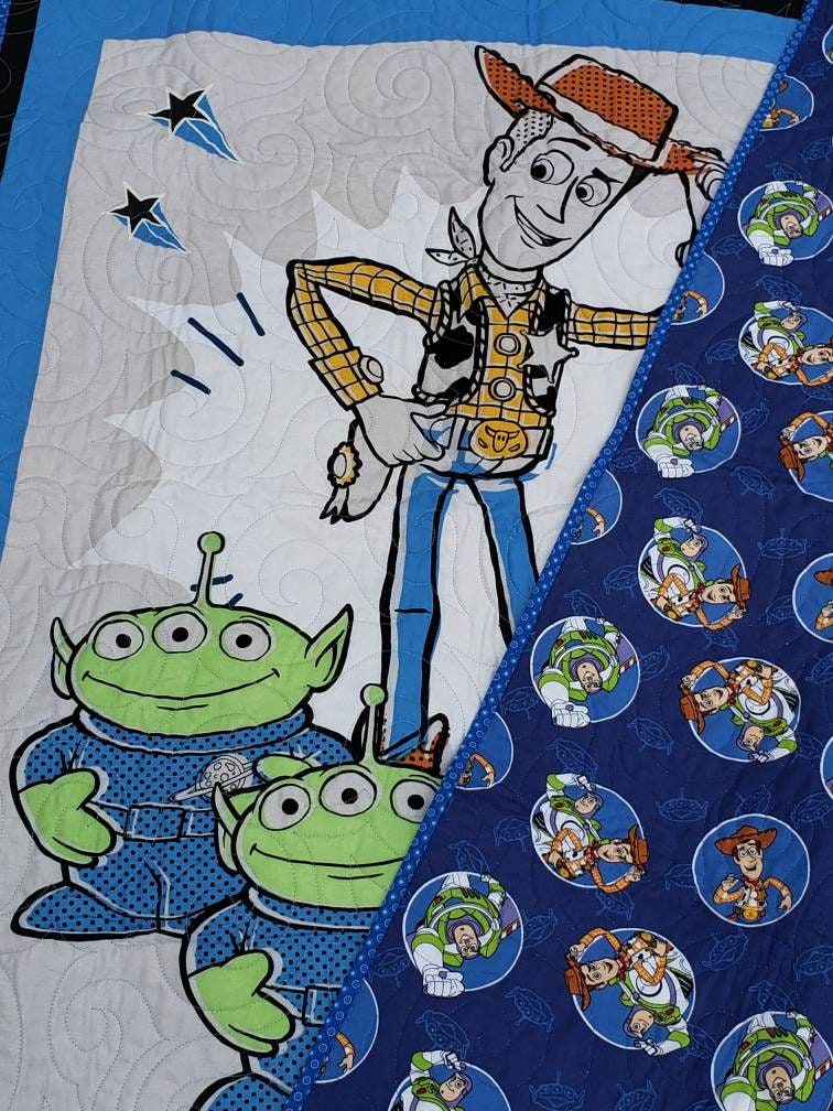 Handmade Baby Quilt, Toy Story, Woody & Aliens, Ships Free in US - Etsy