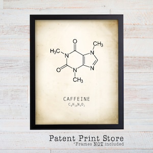 Caffeine Molecule Art Print. Caffeine Molecule Poster. Molecule Art ...