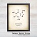 Caffeine Molecule Art Print. Caffeine Molecule Poster. Molecule Art ...
