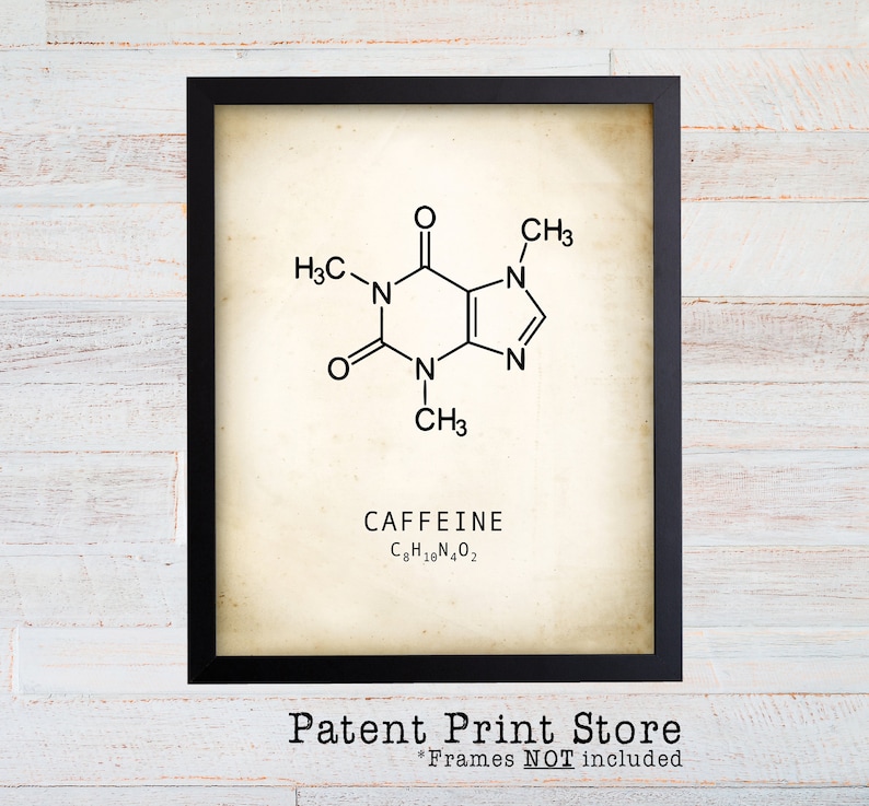 Caffeine Molecule Art Print. Caffeine Molecule Poster. - Etsy
