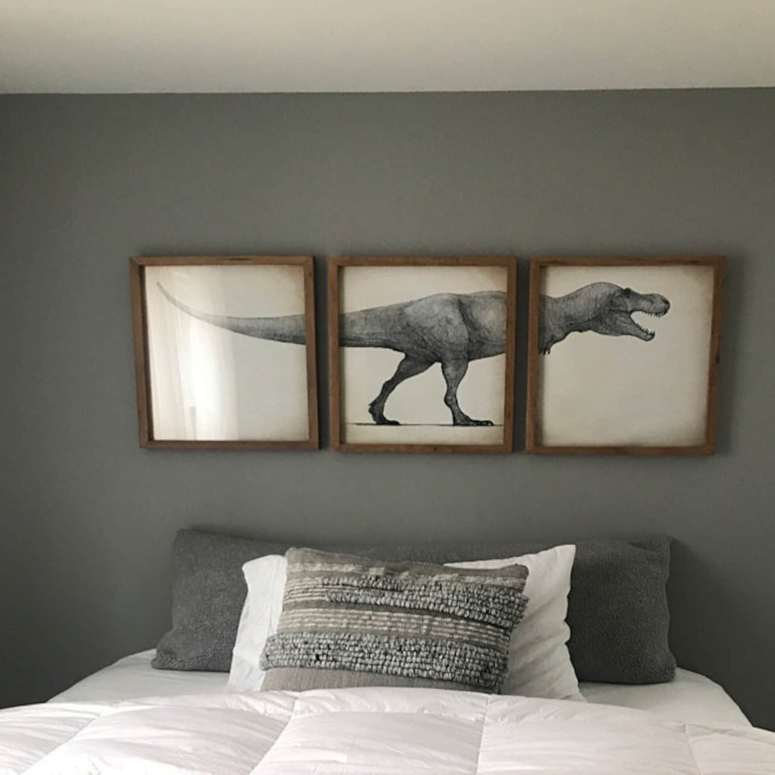 Vintage Dinosaur Nursery Decor Set. Tyrannosaurus Rex Art - Etsy