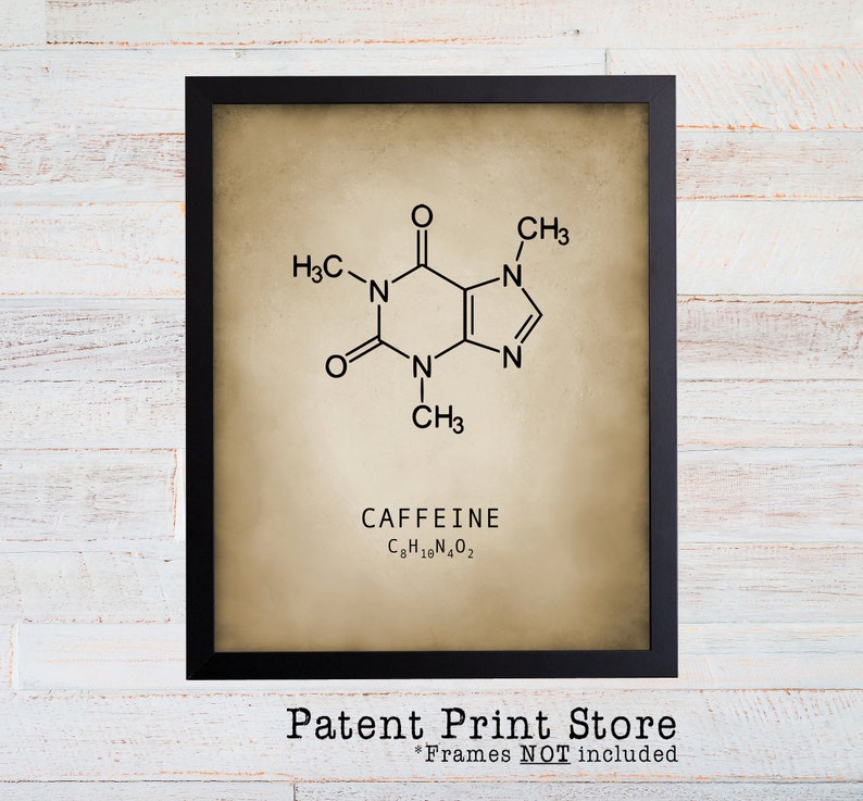 Caffeine Molecule Art Print. Caffeine Molecule Poster. - Etsy