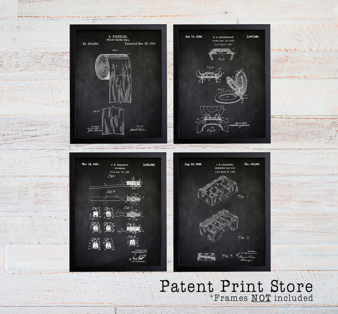 Bathroom Patent Prints. Patent Art. Bath Patent Wall Art. Bathroom ...