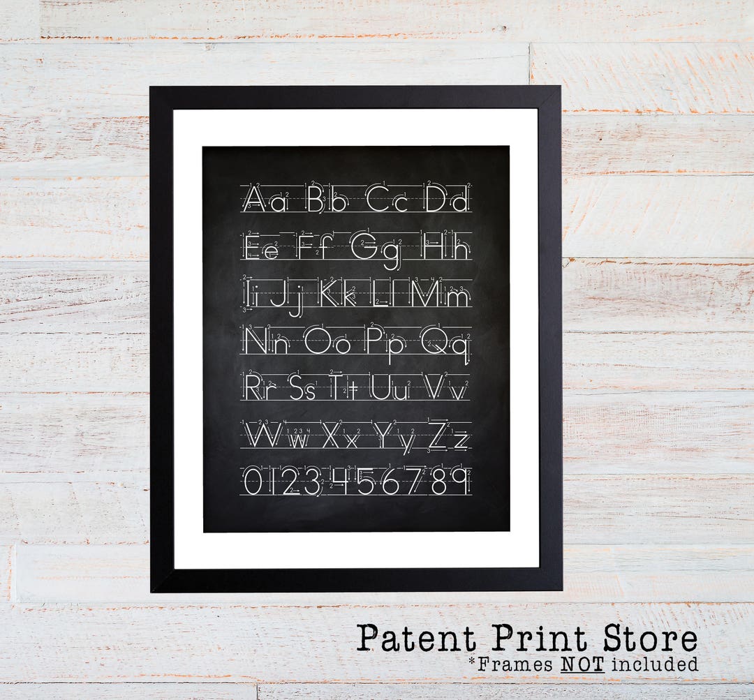 Alphabet Chart Print. Childrens Room Wall Art Print. Alphabet Poster ...