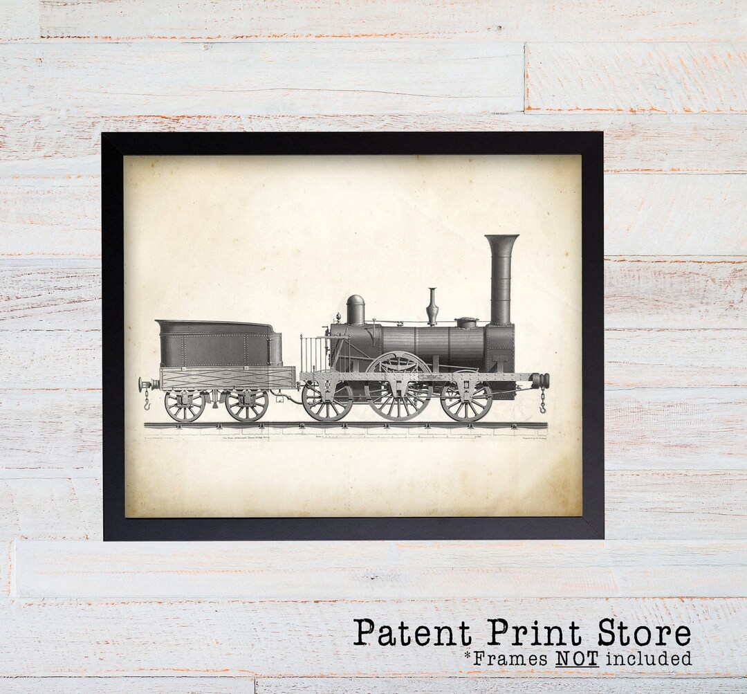 Train Art Print. Steam Train. Railroad Wall Art. Steam Locomotive Print. Train Wall Art. Nursery ...
