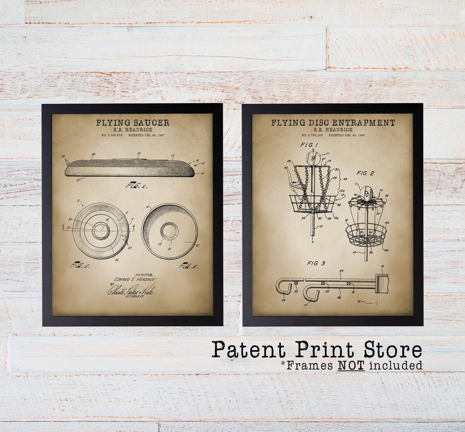 Frisbee Patent Art Print Set, Flying Disc & Entrapment Posters - Etsy