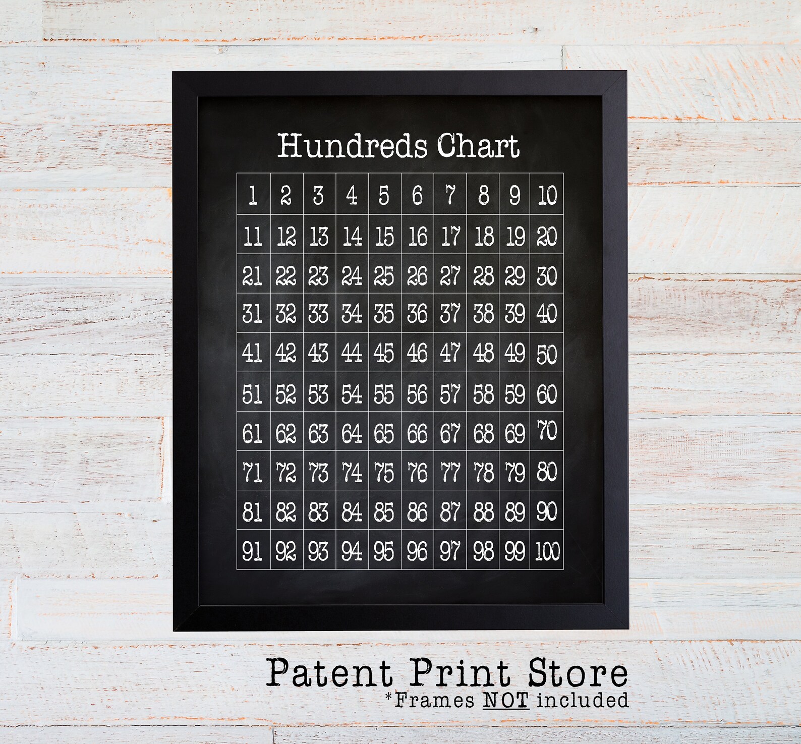 Hundreds Chart Print. 100s Chart Art Print. Childrens Room Art - Etsy