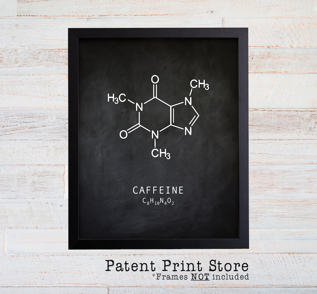 Caffeine Molecule Art Print. Caffeine Molecule Poster. Molecule Art ...