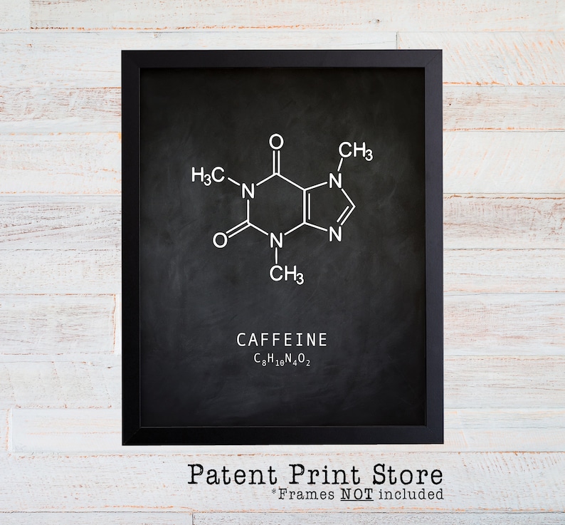 Caffeine Molecule Art Print. Caffeine Molecule Poster. - Etsy