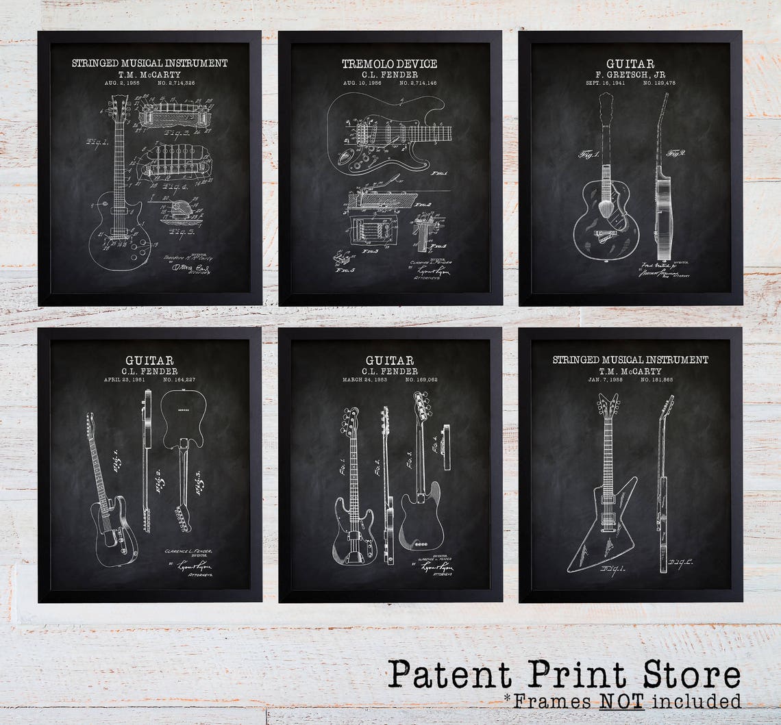 Guitar Patent Prints. Guitar Player Gift. Guitar Art. Guitar - Etsy