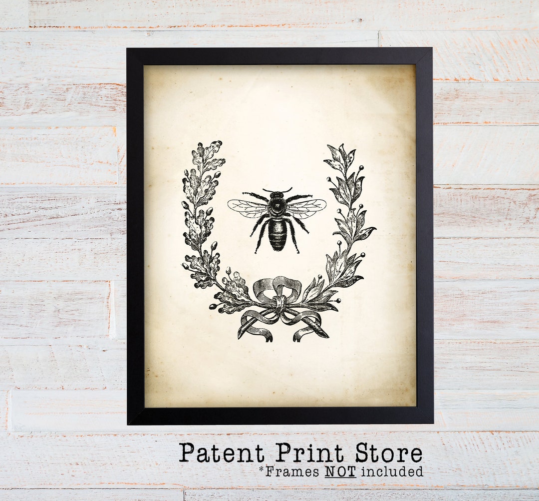 Vintage Honey Bee Art Print, Farmhouse Kitchen Decor - Etsy
