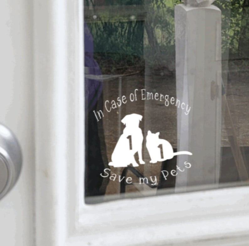 Customizable Pet Emergency Vinyl Decal/ Save My Pets Sticker/ in Case ...