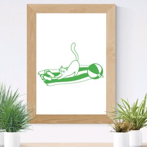 Summer Cat Decal Set, Three Permanent Vinyl Stickers for Your Car, Home ...