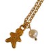 Gingerbread Cookie Necklace, Christmas Biscuit Pendant, Gold Dainty ...