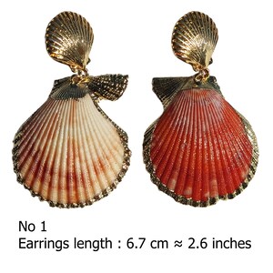 Statement Seashell Earrings, Large Scallop Shell Earrings, Real Shell ...