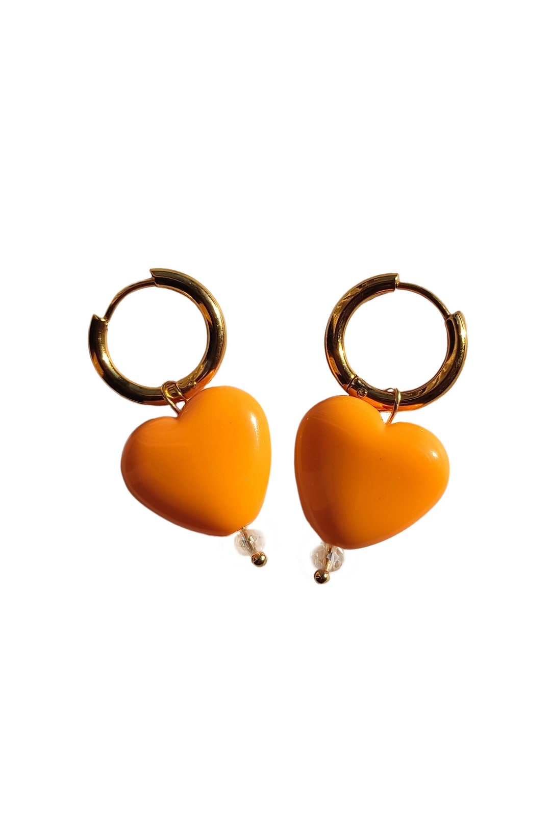 Pastel Acrylic Heart Hoops, Cute Love Earrings, Romantic Valentine's ...