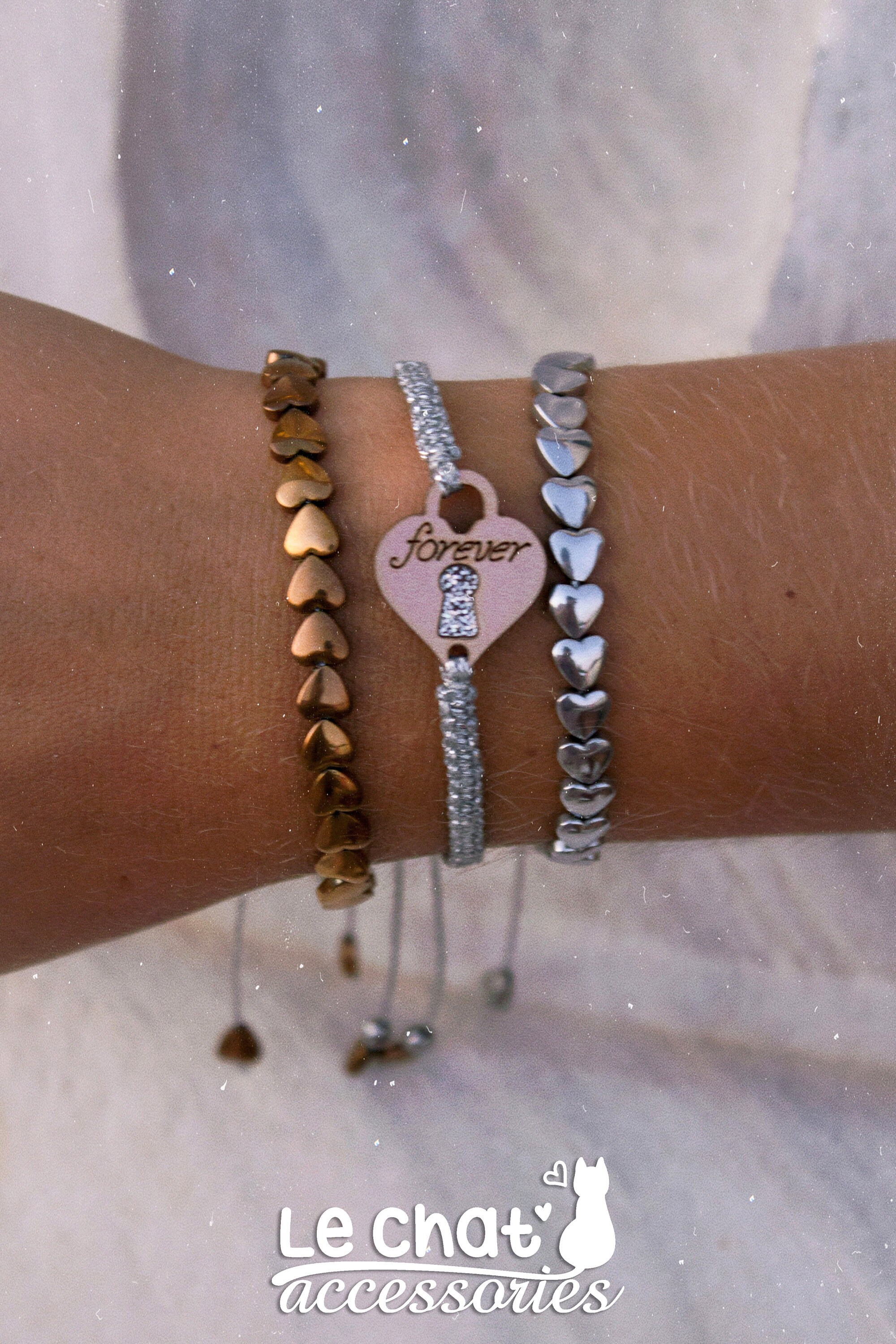 Rose Gold Heart Bracelet Her Valentine's Bracelet Gift - Etsy