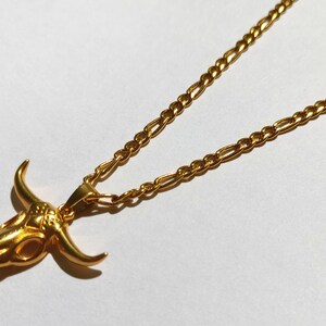 Longhorn Bull Necklace, Cow Skull Chain Pendant, Stainless Steel Chain ...