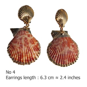 Statement Seashell Earrings, Large Scallop Shell Earrings, Real Shell ...