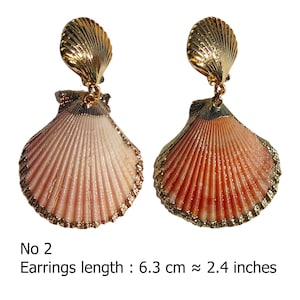 Statement Seashell Earrings, Large Scallop Shell Earrings, Real Shell ...