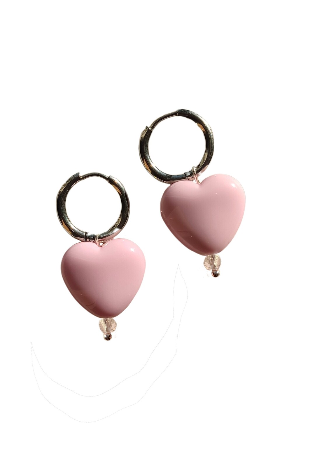 Pastel Acrylic Heart Hoops, Cute Love Earrings, Romantic Valentine's ...