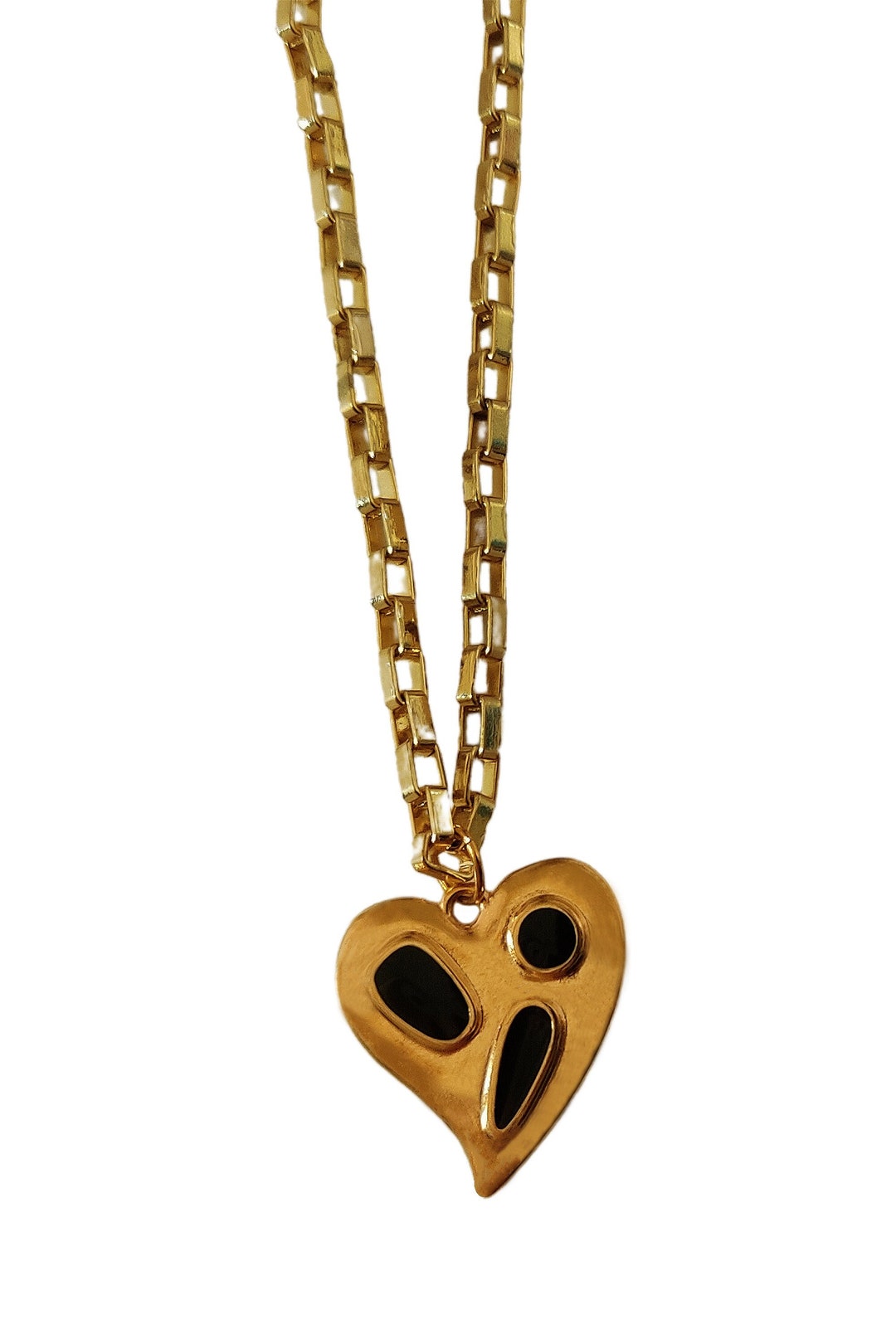 Gold Stainless Steel Heart Necklace, Aesthetic Heart Necklace, Gold Box ...
