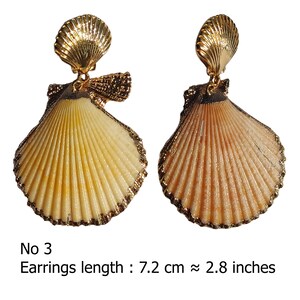 Statement Seashell Earrings, Large Scallop Shell Earrings, Real Shell ...