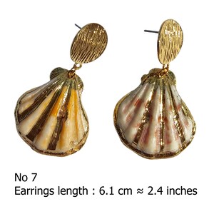 Statement Seashell Earrings, Large Scallop Shell Earrings, Real Shell ...