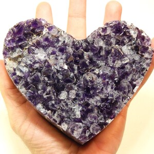 Amethyst Crystal Heart 2lbs Rock Stone Geode Cluster Specimen Healing ...