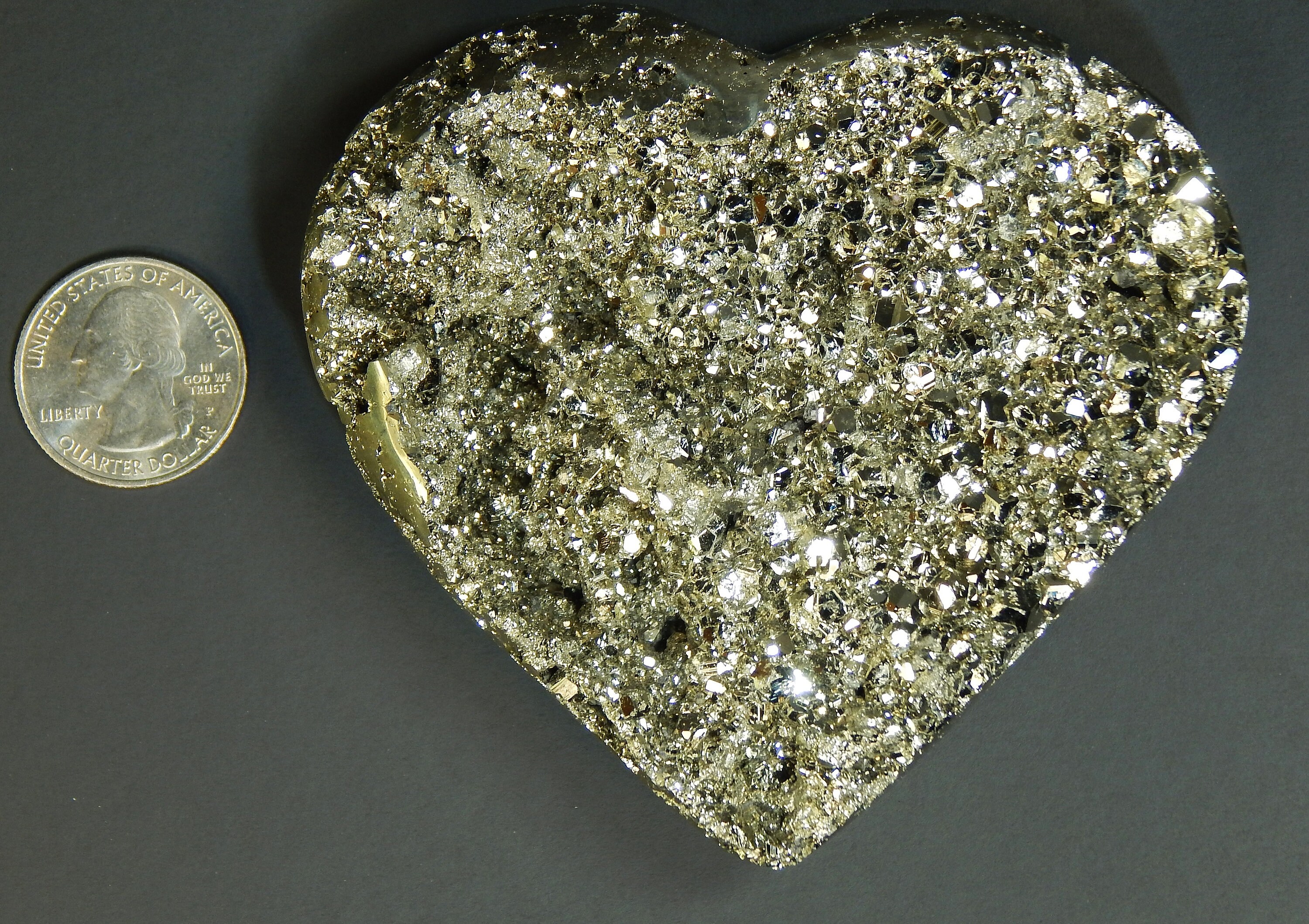 Pyrite Crystal Heart Palm Stone Iron Pyrite Geode Healing - Etsy