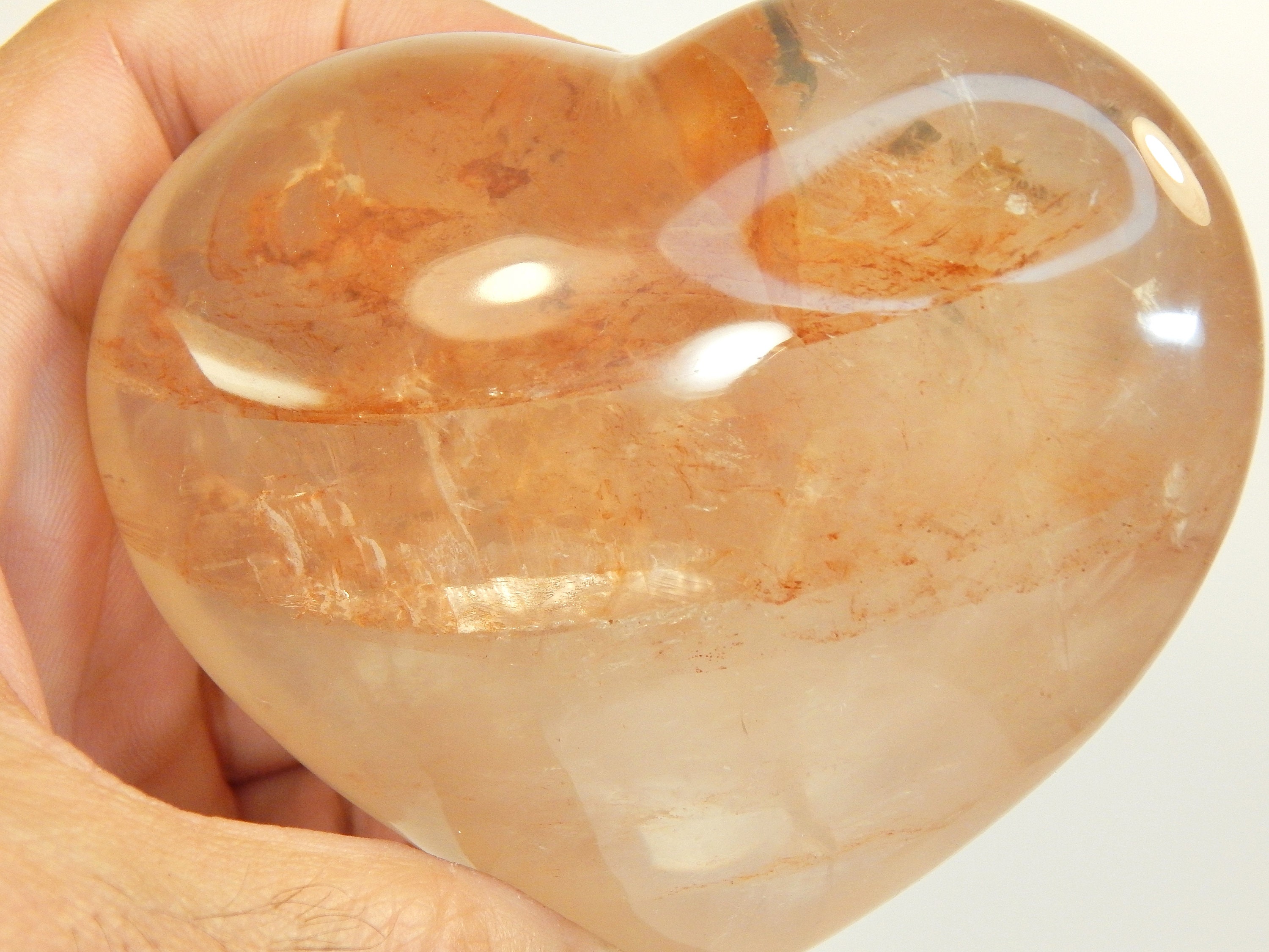 Hematoid Quartz Heart 12oz Crystal, Healing Crystals, Stone Rock 3.5 ...