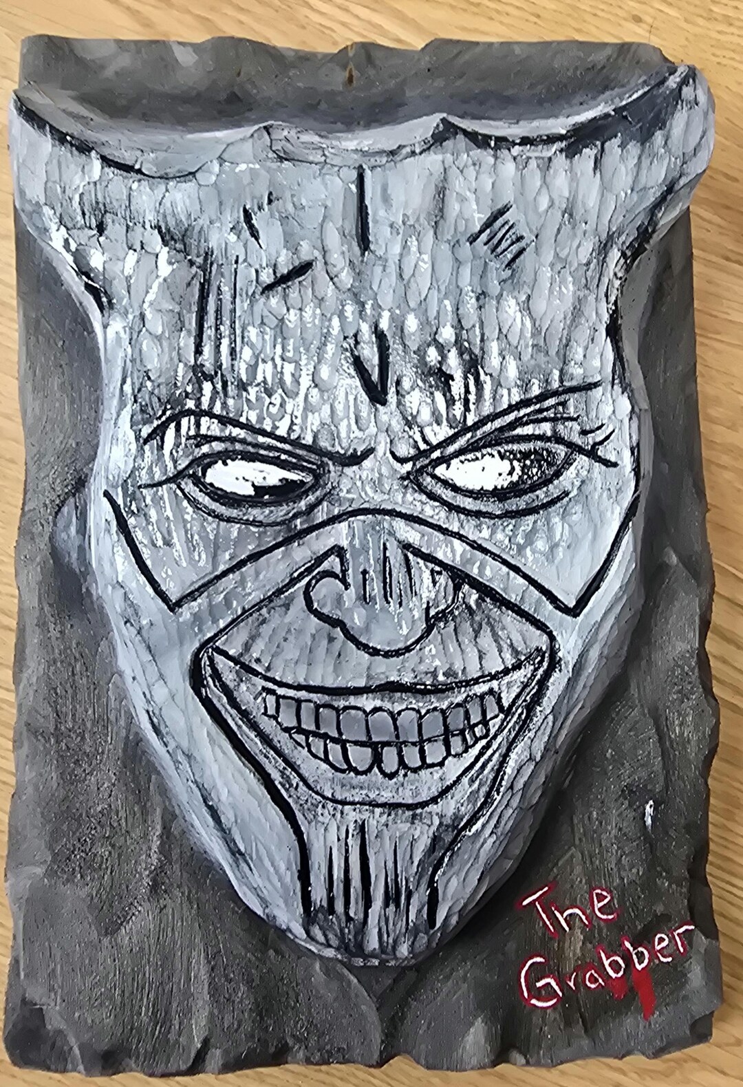 The Black Phone Grabber Mask Portrait Hand Carved in Wood. Only One ...