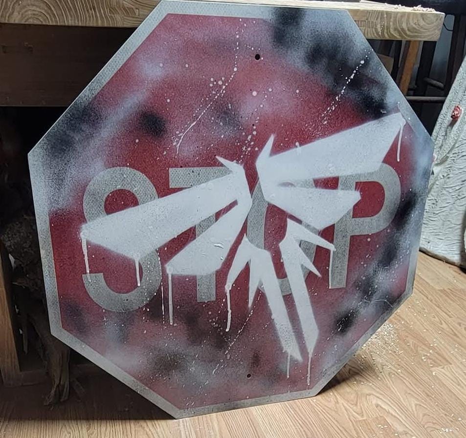 The Last of Us Custom Fireflies Stop Sign 'huge. 30x30 Wall Sign - Etsy