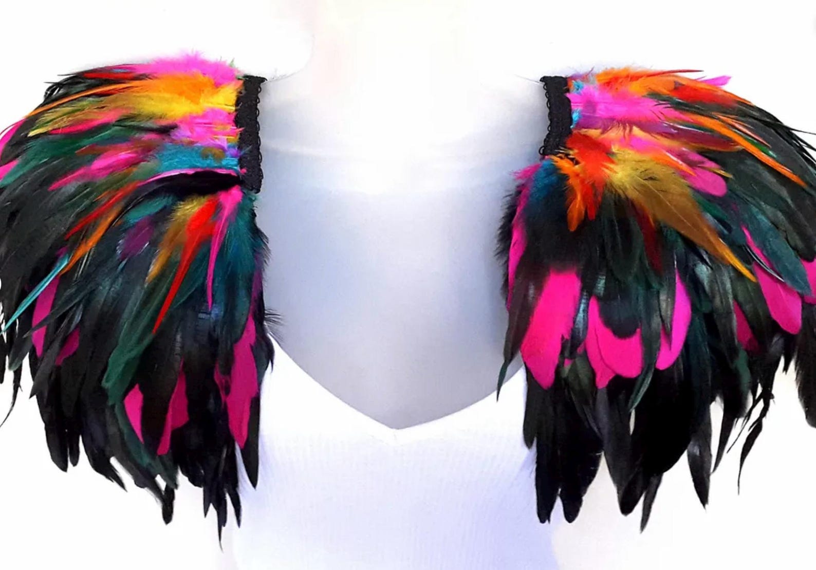 Pride Feather Epaulettes Multicolour Wings Rainbow Shoulder Pieces ...
