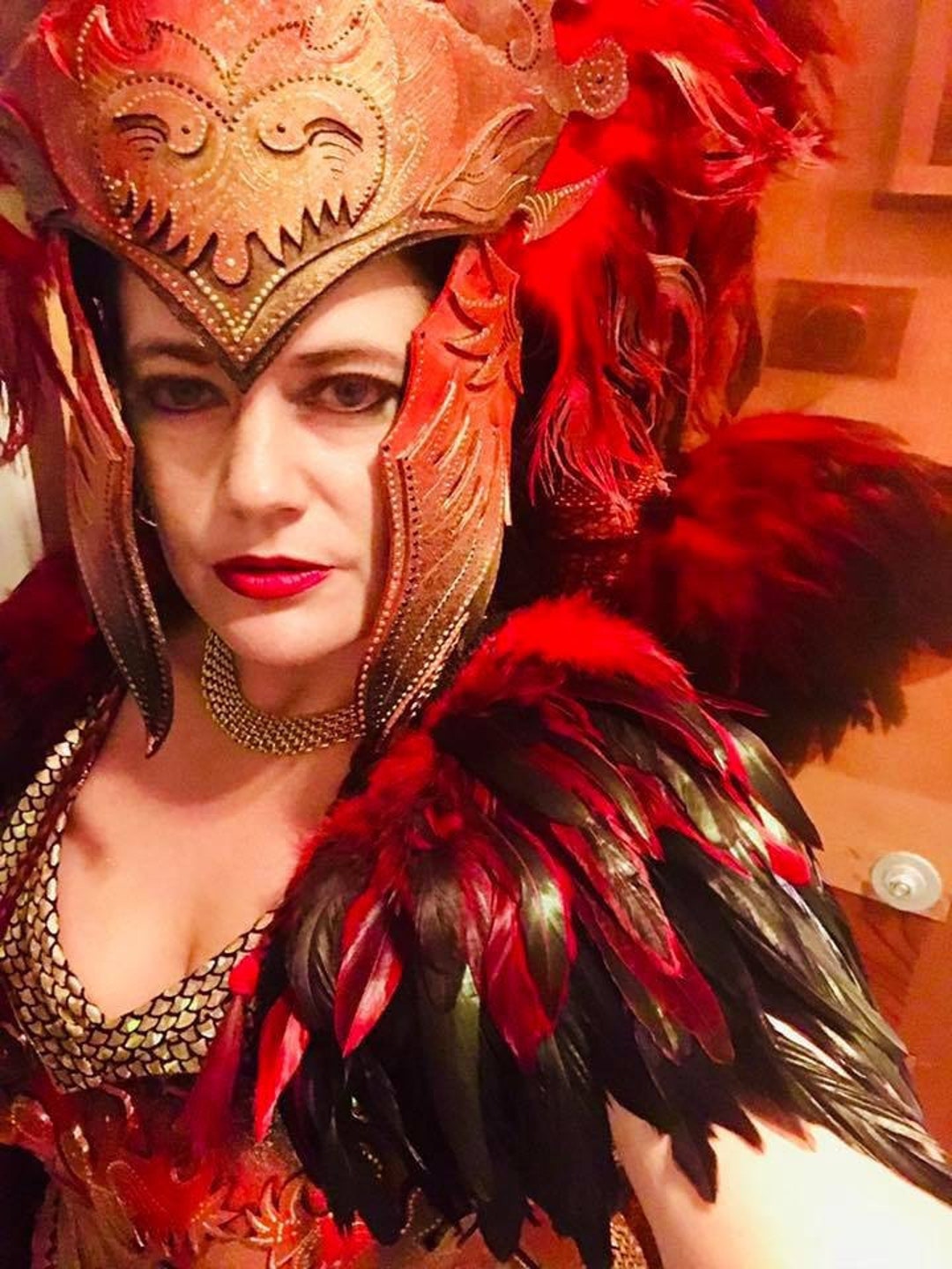 Red Feather Epaulettes Feather Shoulder Pieces Statement Wings Burning ...