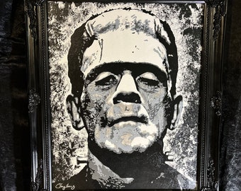 Frankenstein Monster and His Bride Giclee Print Original Oil Painting ...