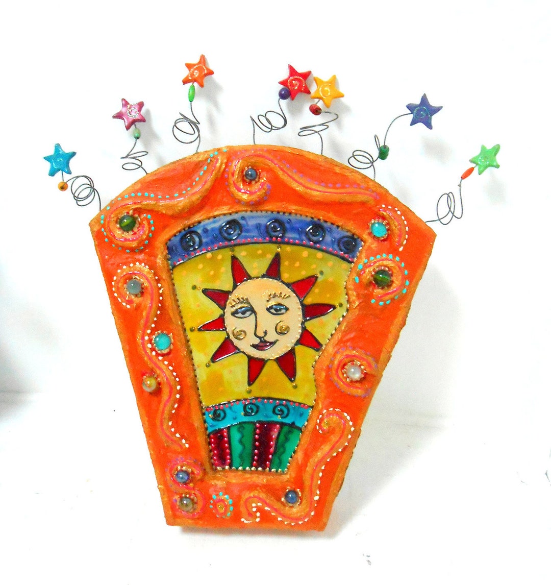 Stained Glass Applique Mosaic Painting sun Shine18 - Etsy