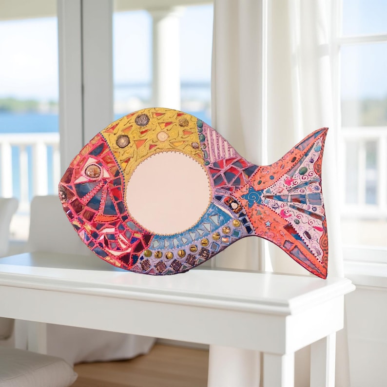 Fish-shaped Mirror, Unique, Coastal and Tropical Wall Decoration ...