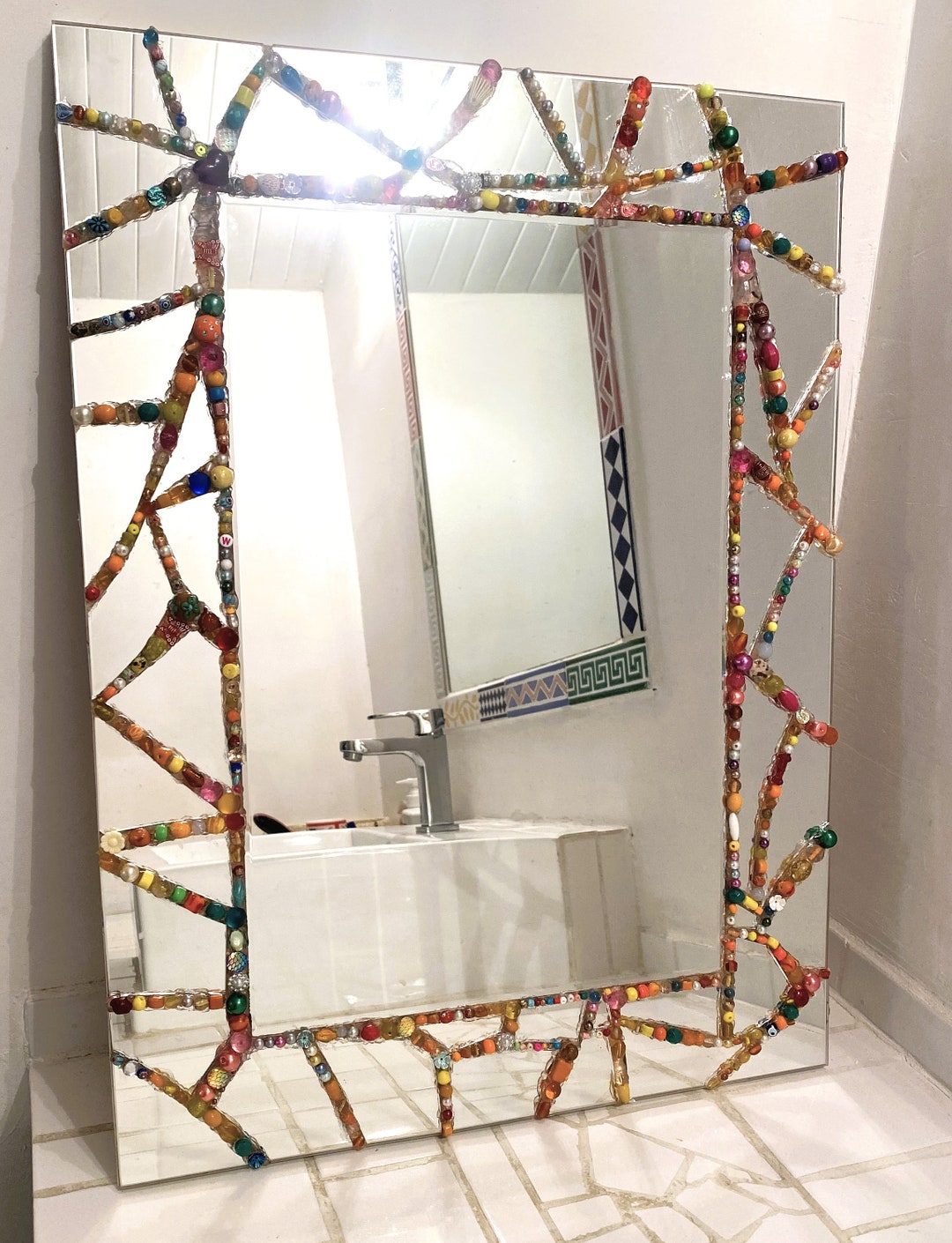 Unique Art Stained Glass Mosaic Mirror gaudi 2 Mirror and Multicolored ...
