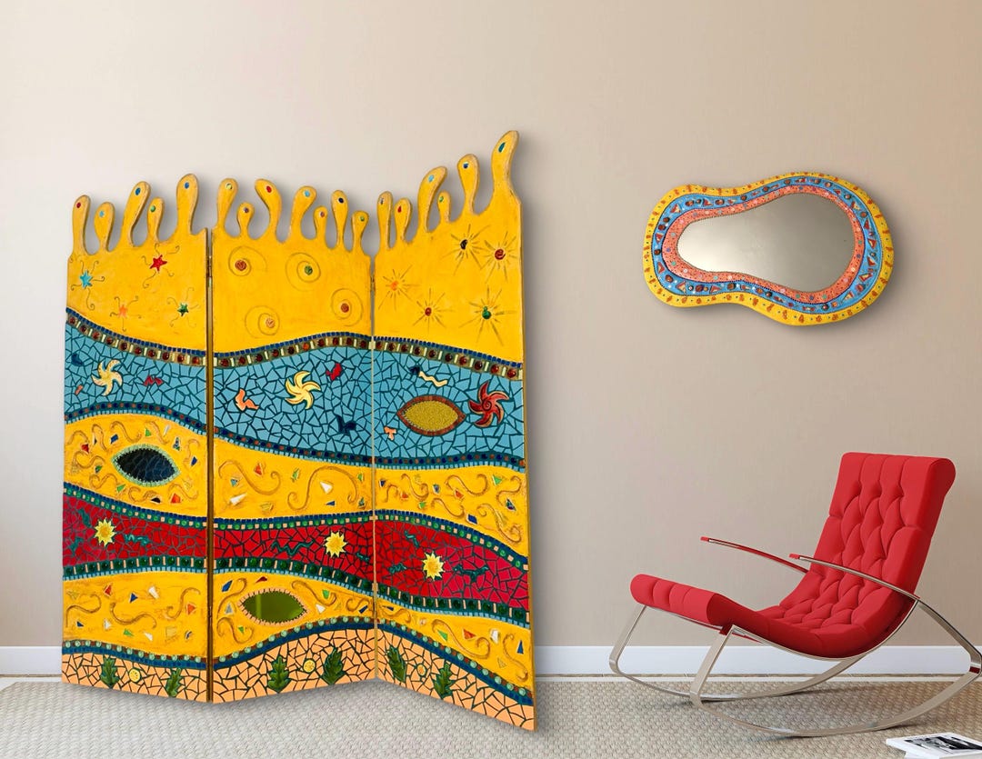 Mosaic Screen Painting "cocagne and Sunflowers" Colors for Home, Unique ...