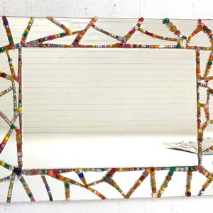 Stained Glass Mosaic Mirror gaudi 2 Mirror and Multicolored Pearls Wall ...