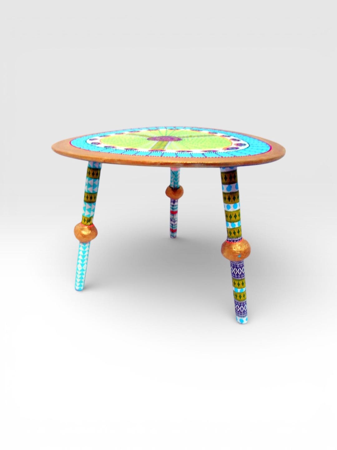 Handmade Pop Art Coffee Table Vintage – Gold Ball Feet Unique Provence ...