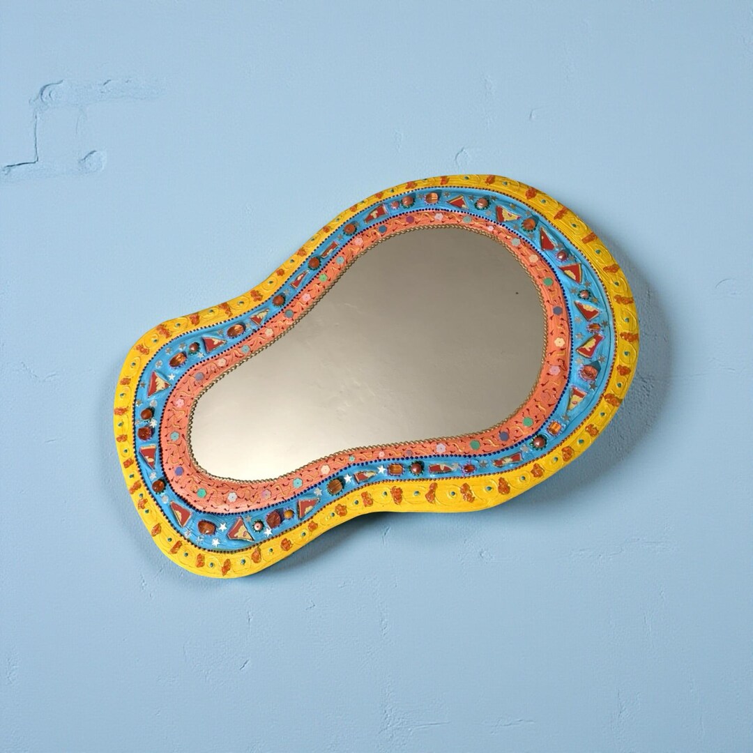 Asymmetrical “blob” Mirror in Vintage Style, One-of-a-kind Piece ...
