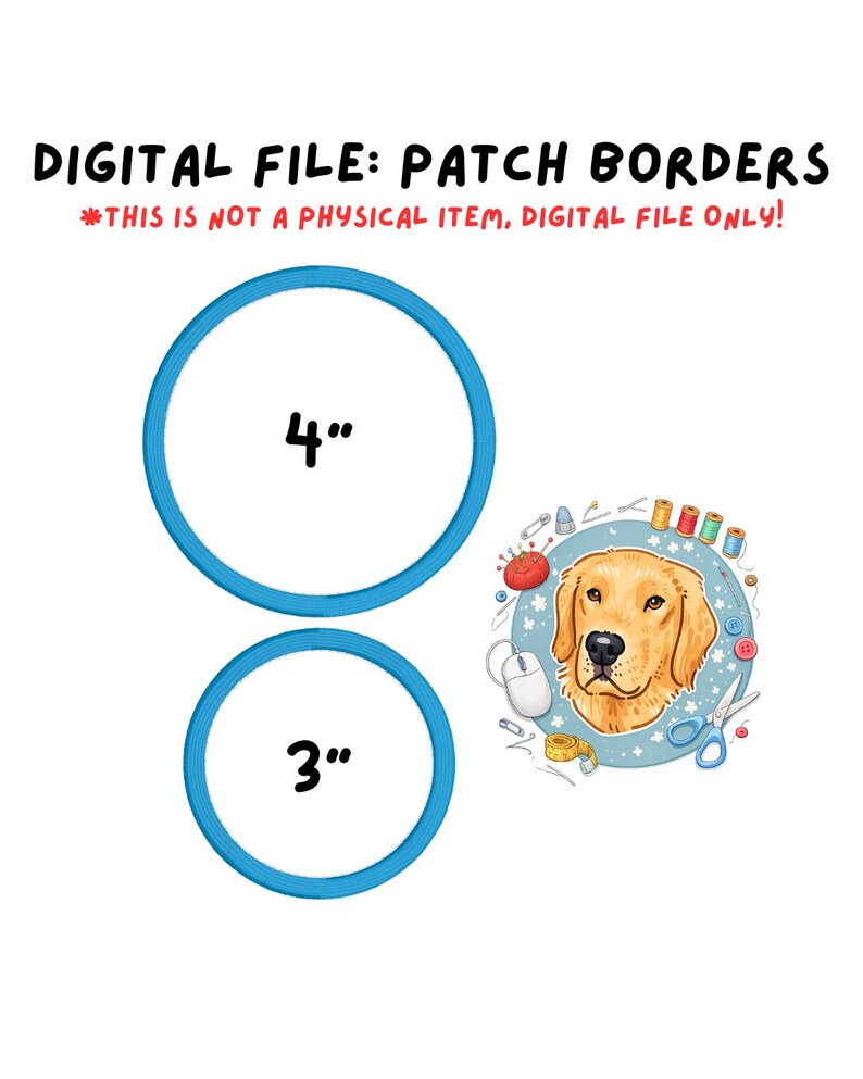 Round Patch Borders Embroidery File - Etsy