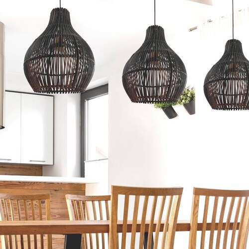 Small Spherical Rattan Pendant Light Natural Color Cloth | Etsy